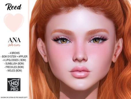 Second Life Marketplace - REED-ANA SKIN CATWA HD PRO-TONE 1